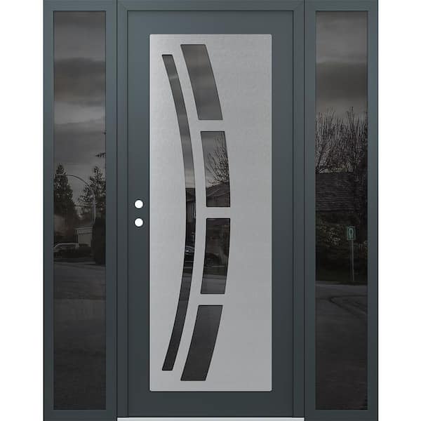 Tessari Doors C12 60 in. x 80 in. Silver P Right-Hand/Inswing Mirrored ...