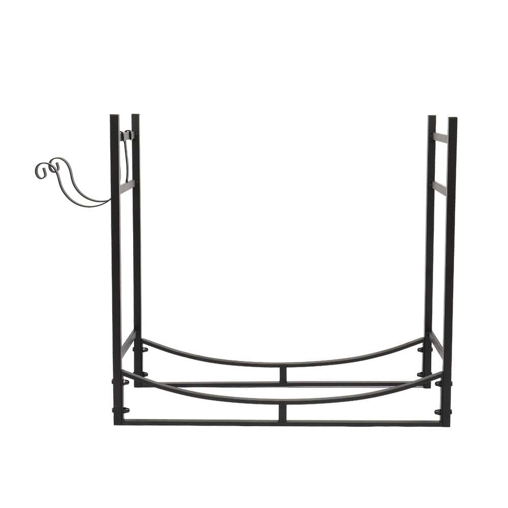 Karl home Log Storage 33 in. Heavy-Duty Firewood Rack with 2 Hooks ...