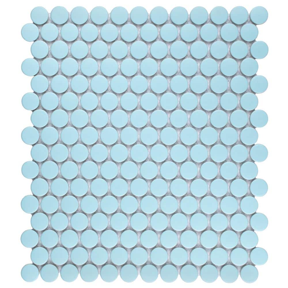 Merola Tile Metro Penny Matte Light Blue 9-3/4 in. x 11-1/2 in ...