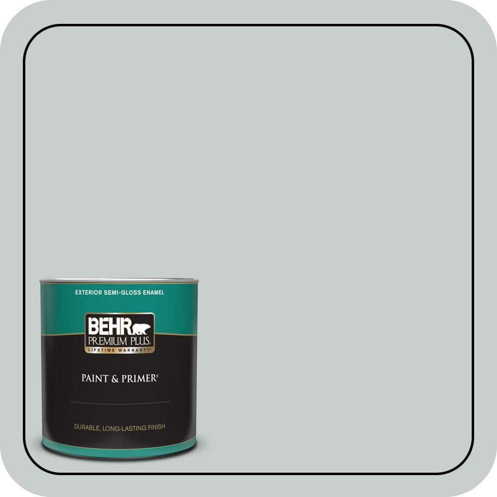 BEHR PREMIUM PLUS 1 qt. #720E-2 Light French Gray Semi-Gloss Enamel ...