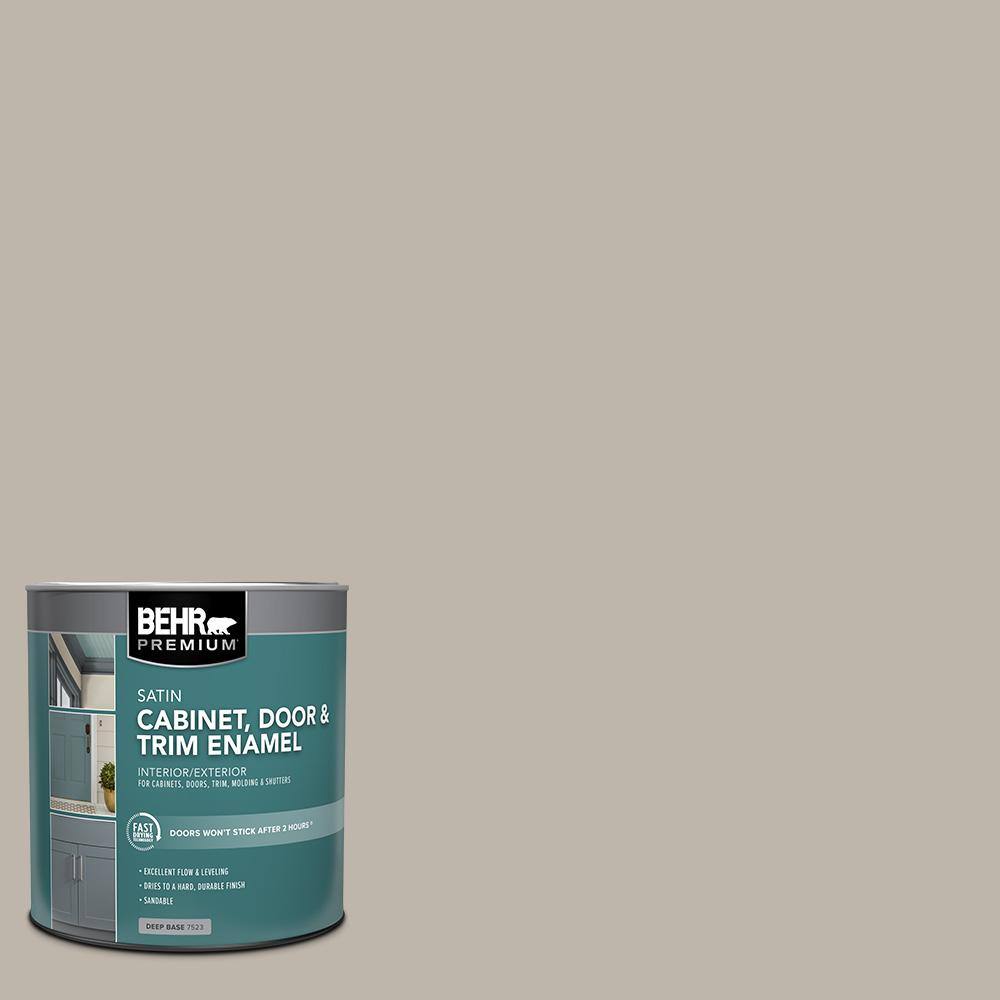 BEHR PREMIUM 1 qt. #HDC-CT-21 Grey Mist Satin Enamel Interior/Exterior ...