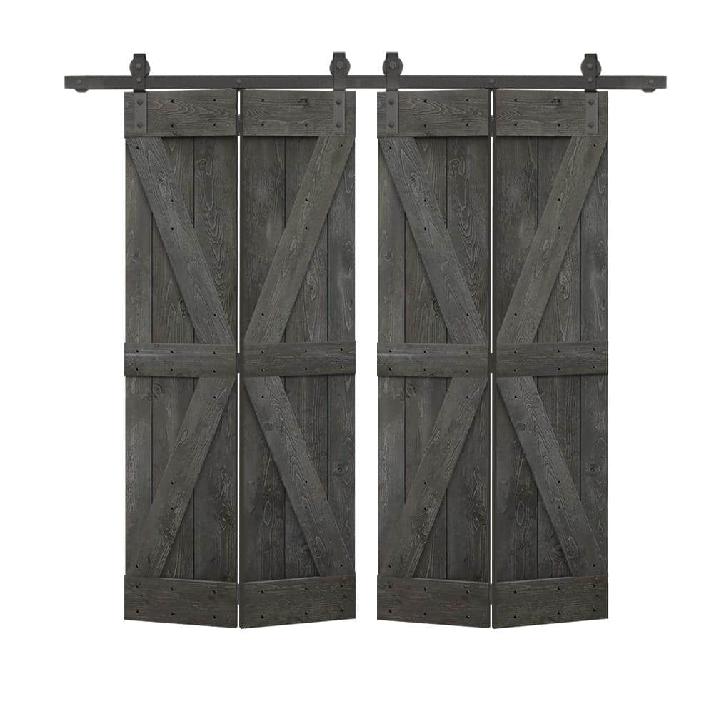 CALHOME 48 in. x 84 in. British K Pre-Assembled Solid Core Carbon Gray ...