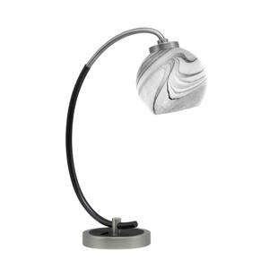 Delgado 18.25 in. Graphite and Matte Black Accent Desk Lamp with Onyx ...