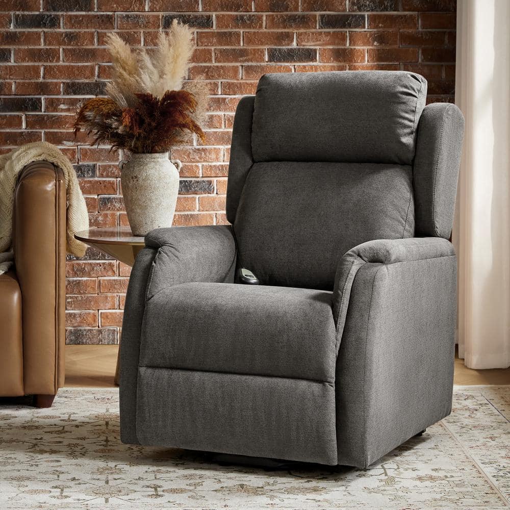 JAYDEN CREATION Narciso Brown 28.3 in. W Upholstered Lift Assist Power ...