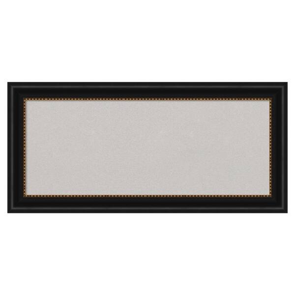 Amanti Art Manhattan Black Framed Grey Corkboard 34 in. x 16 in ...
