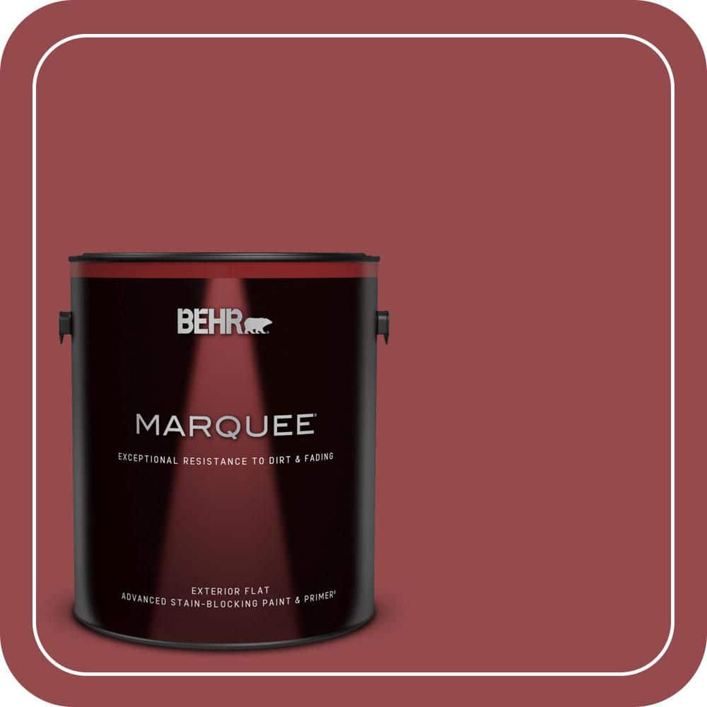 BEHR MARQUEE 1 gal. #M140-6 Circus Red Flat Exterior Paint & Primer ...