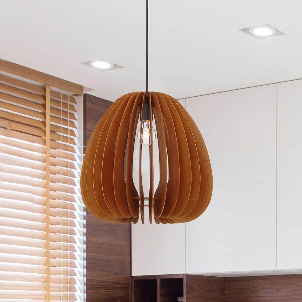 Designers Fountain Lika 60-Watt 1-Light Black with mehana Wood Tropical ...