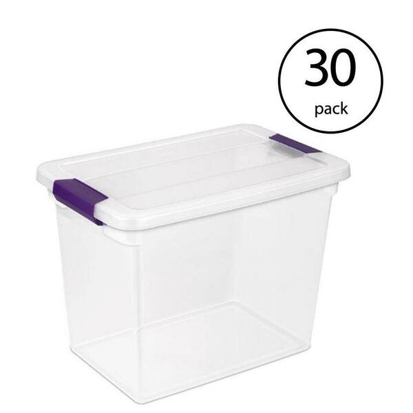 Sterilite 27 Qt Latch Box Storage Tote Container In Clear 30 Pack 30