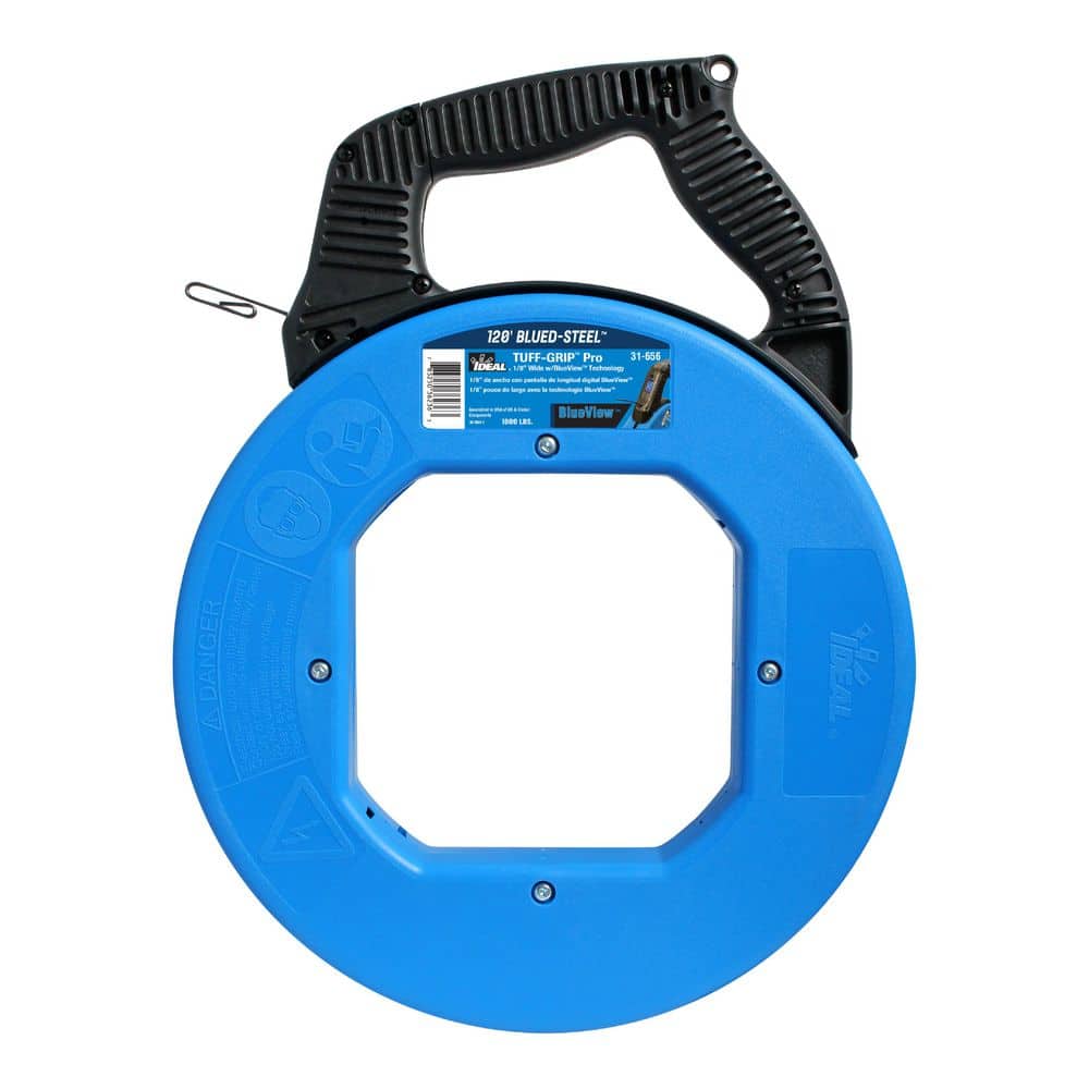 IDEAL 120 ft. Blued-Steel Fish Tape w/BlueView Display 31-656 - The ...
