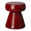 Emissary Portobello Red Round Ceramic Garden Stool 09413RD - The Home Depot