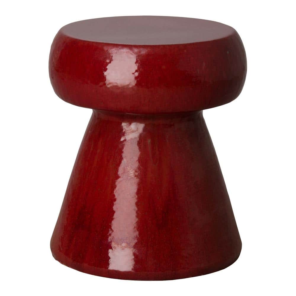 Emissary Portobello Red Round Ceramic Garden Stool 09413RD - The Home Depot