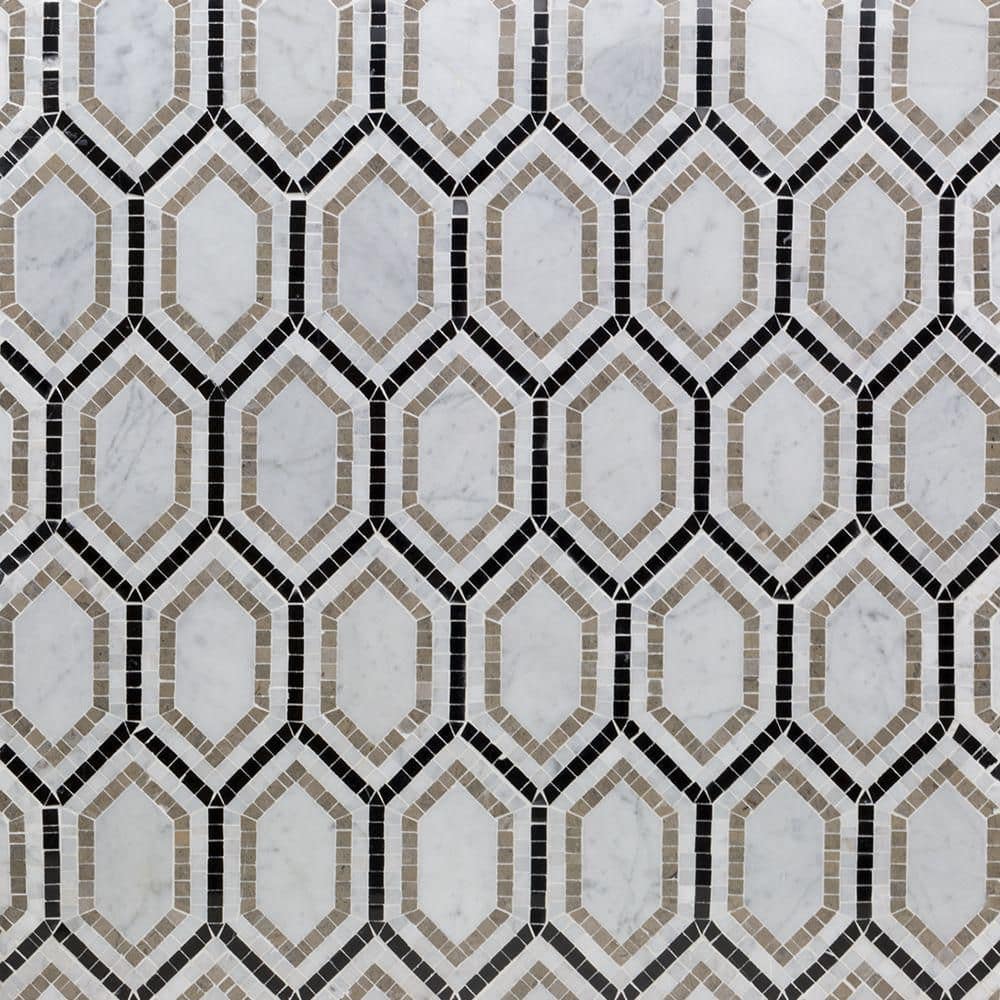 Ivy Hill Tile Infinite Carrara 9.5 in. x 11.5 in. Polished Marble Floor ...