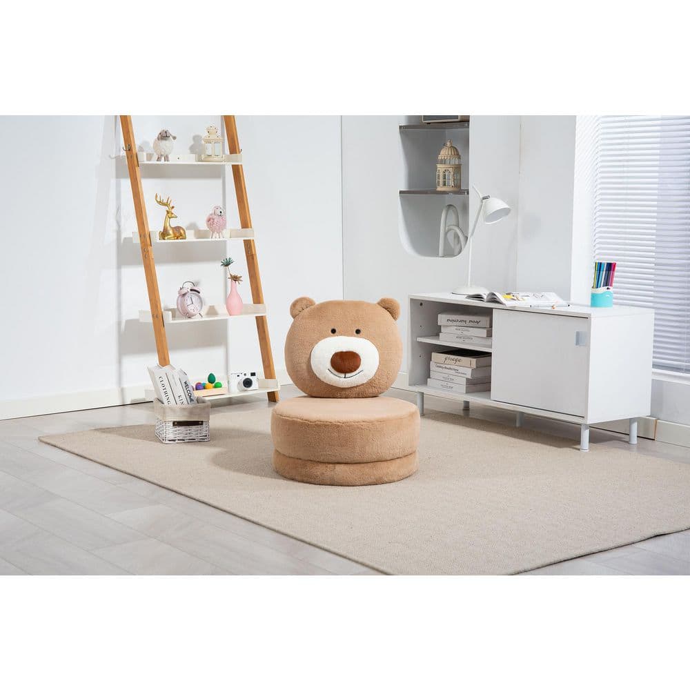 Home 2 Office Bear Brown Polyester Faux Fur Kids Swivel Chair HO-W09 ...