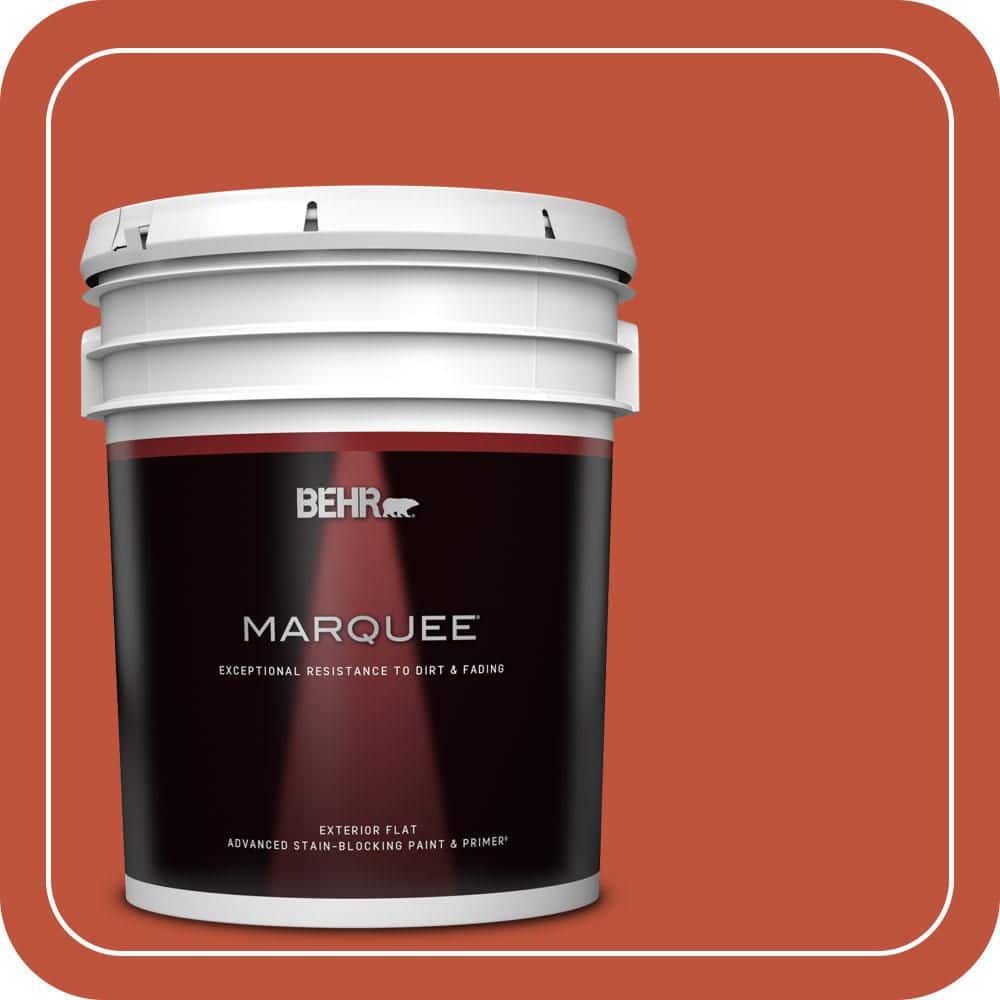 BEHR MARQUEE 5 gal. #S-G-200 Glowing Firelight Flat Exterior Paint ...