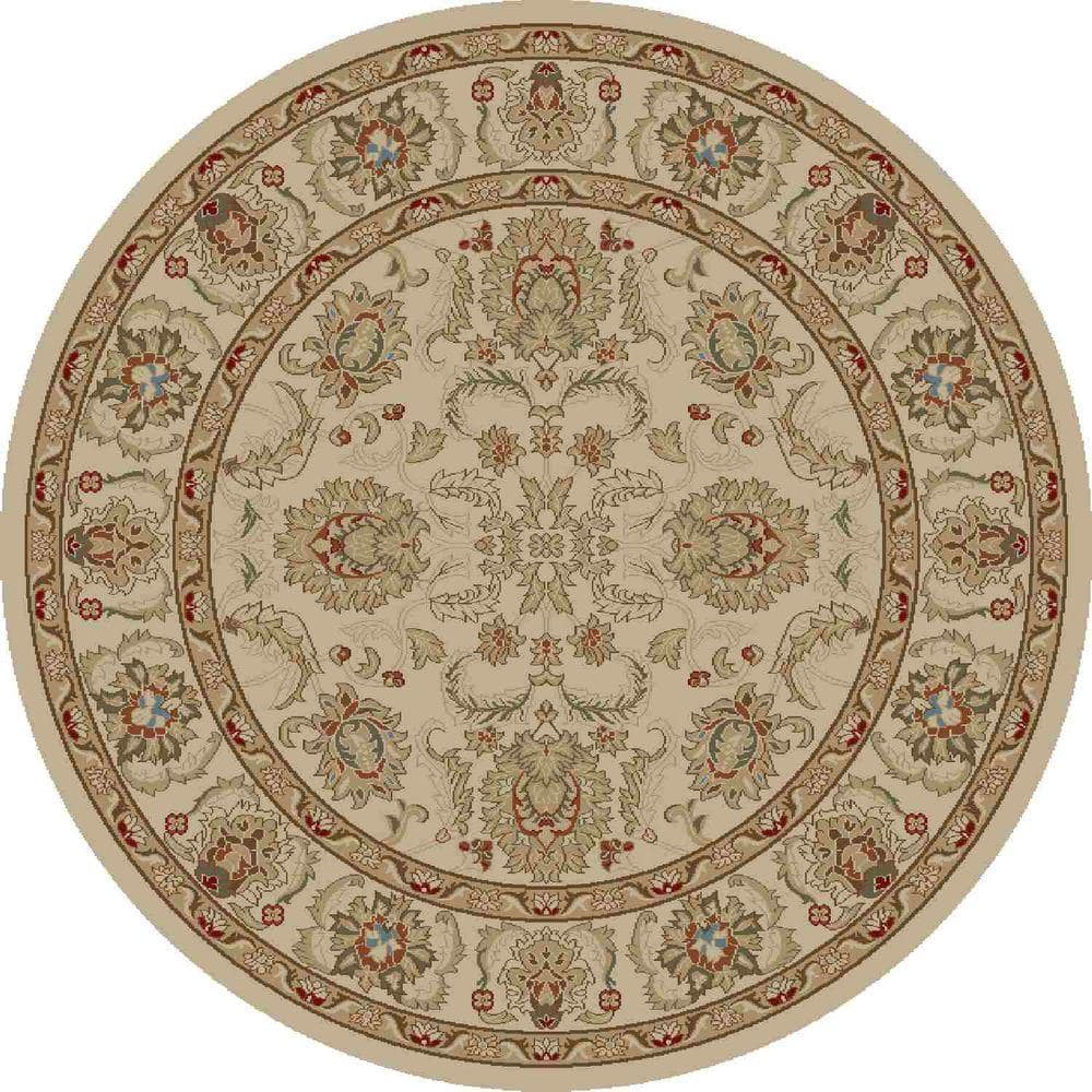 Concord Global Trading Ankara Oushak Ivory 8 ft. Round Area Rug 61729 ...