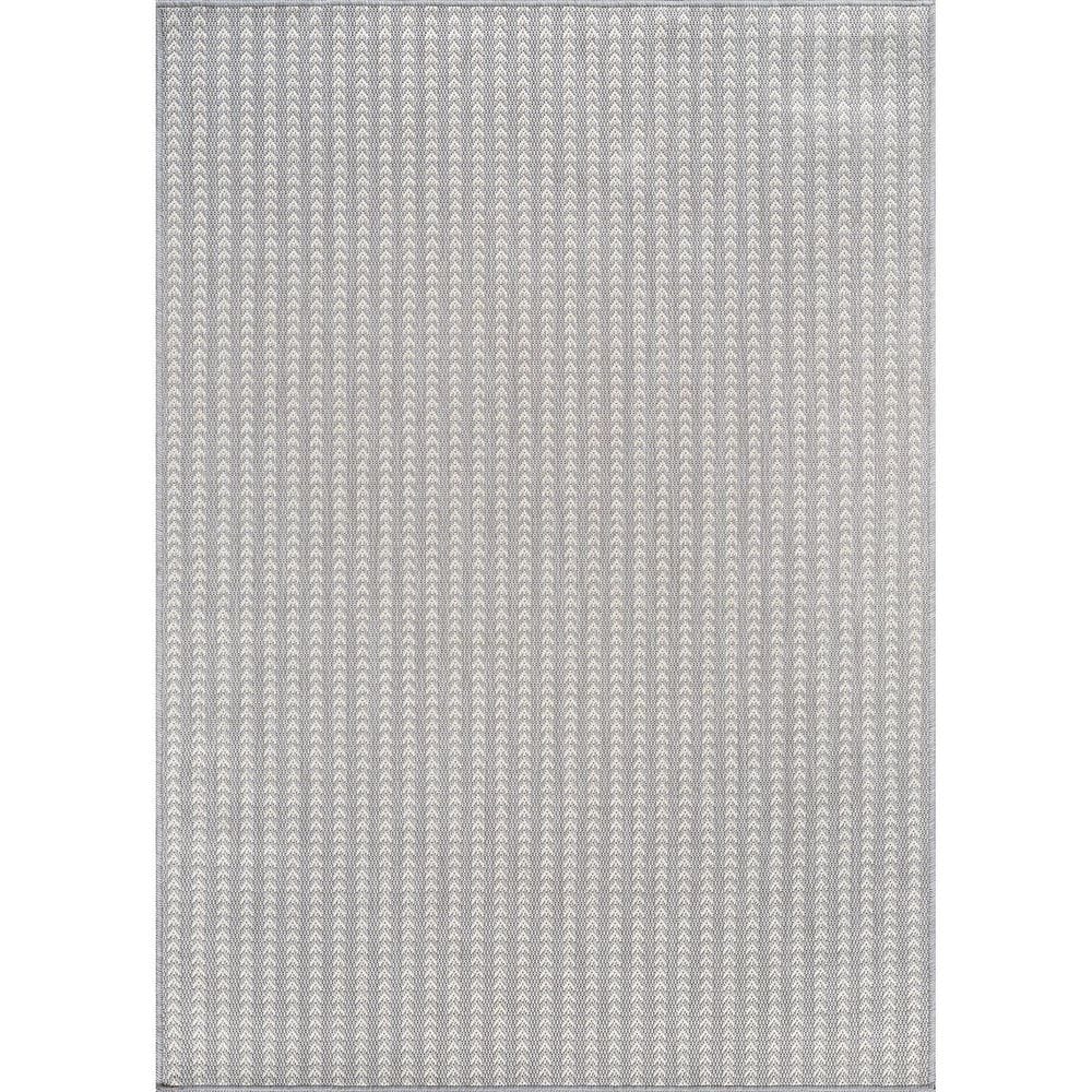 Beverly Rug Arrow Gray 10 ft. x 14 ft. Chevron Striped Washable Indoor ...