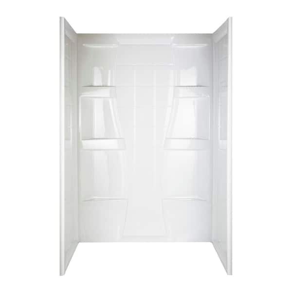Firenze 34 in. x 48 in. x 73-1/2 in. 3-Piece Direct-to-Stud Shower Wall ...
