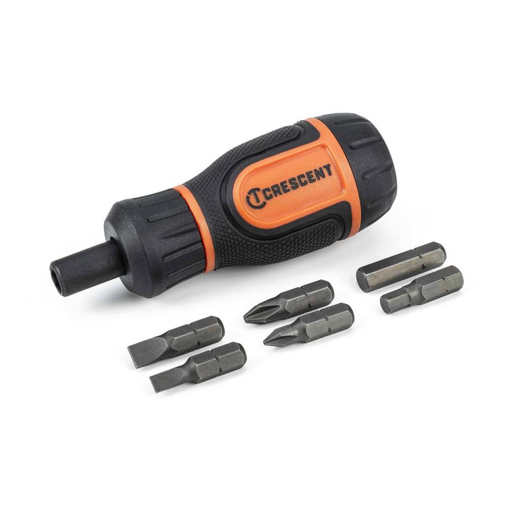 Crescent 6-in-1 Stubby Ratcheting Multi-Bit Screwdriver CMBS61R - The ...
