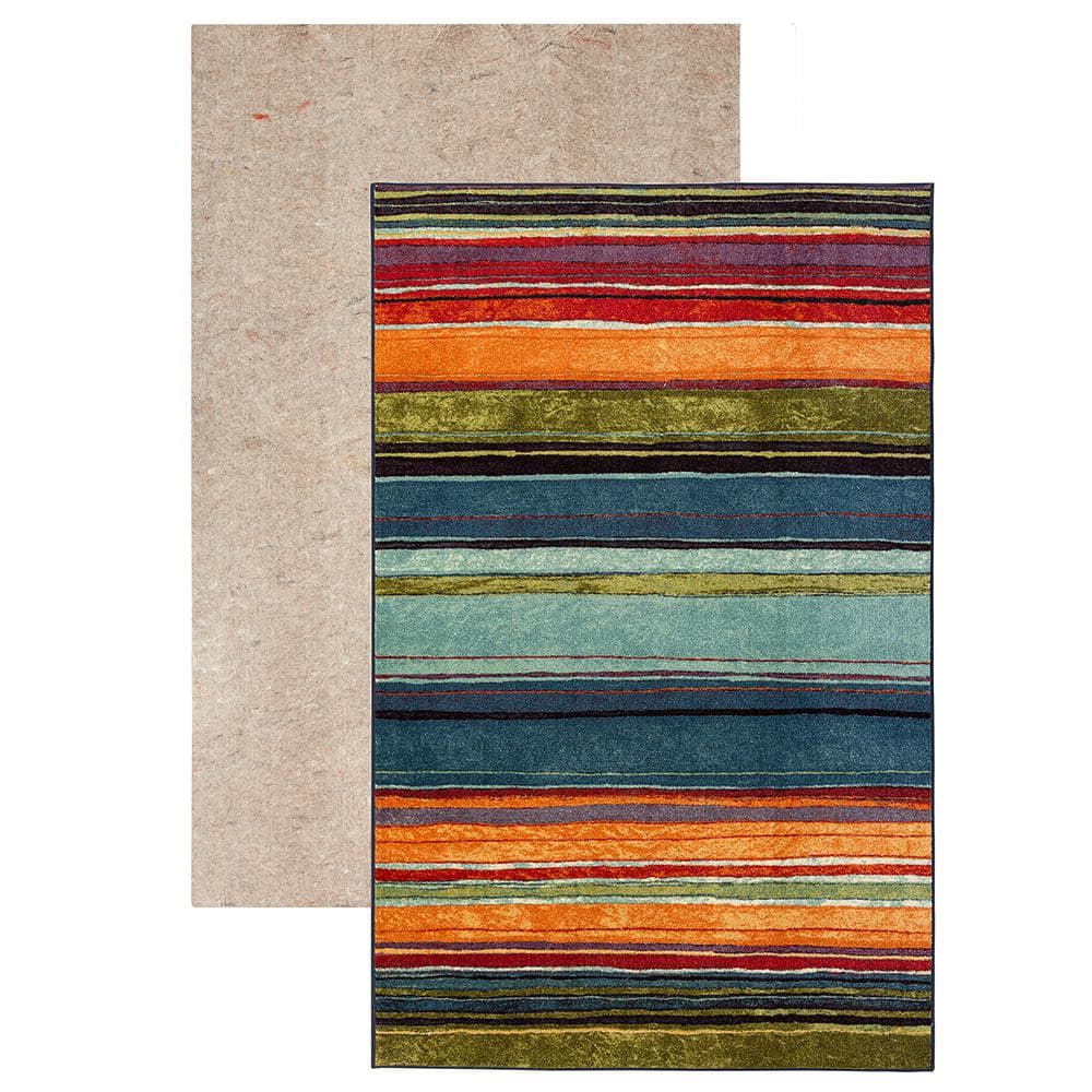 Reviews for Mohawk Home Rainbow Multi 5 ft. x 8 ft. Striped Area Rug ...