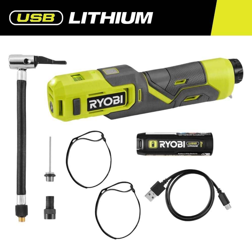 RYOBI USB Lithium Clamp Fan Kit with 2.0 Ah USB Lithium Battery and ...