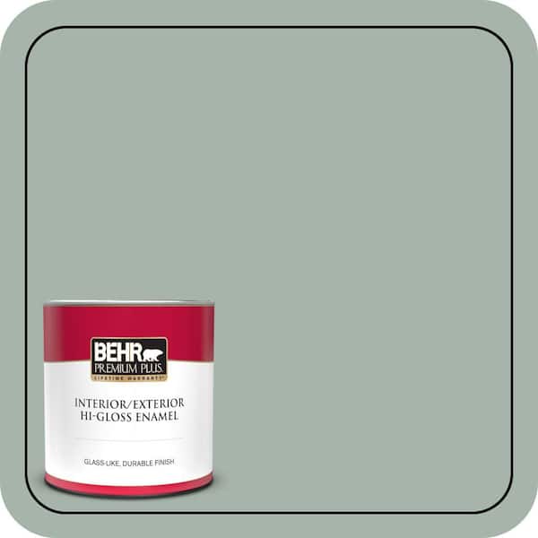 BEHR PREMIUM PLUS 1 qt. #PMD-100 Aquatone Hi-Gloss Enamel Interior ...