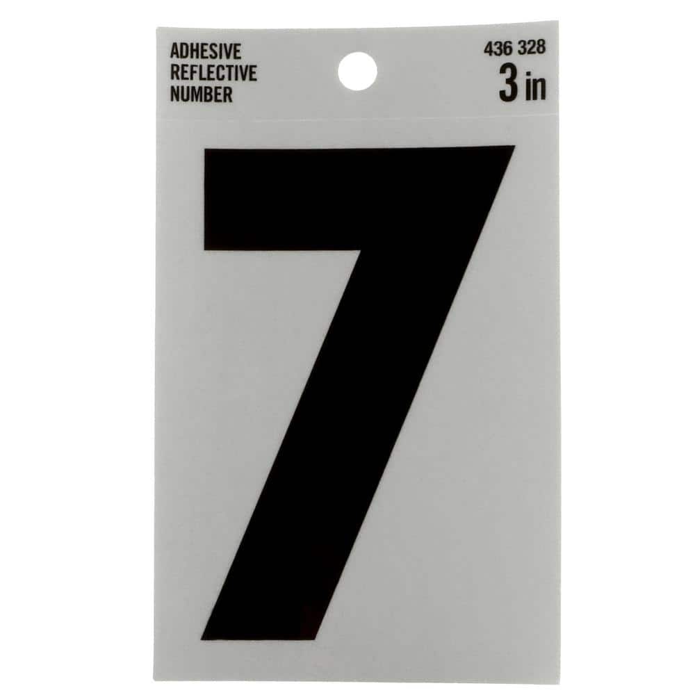 Everbilt 3 in. Vinyl Reflective Number 7 Mailbox Sticker 34076 - The ...