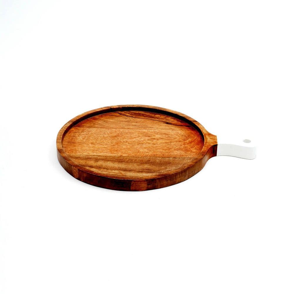 Artisan Series Brown Wood Mango Wood 9 in. Decorative Platte, Dinning ...