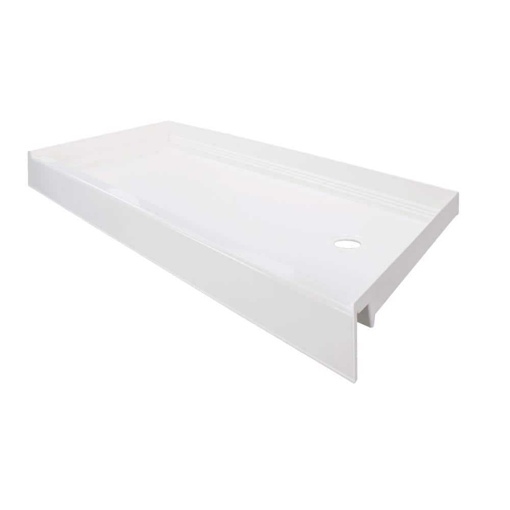 Transolid T3 30 in. x 60 in. Single Threshold Shower Base in White ...