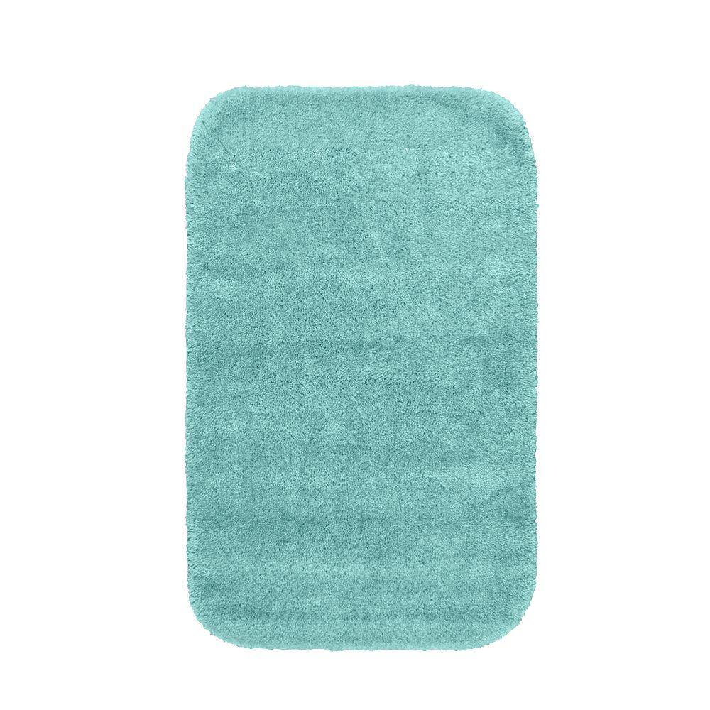 Garland Rug Traditional Sea Foam 24 in. x 40 in. Washable Bathroom ...