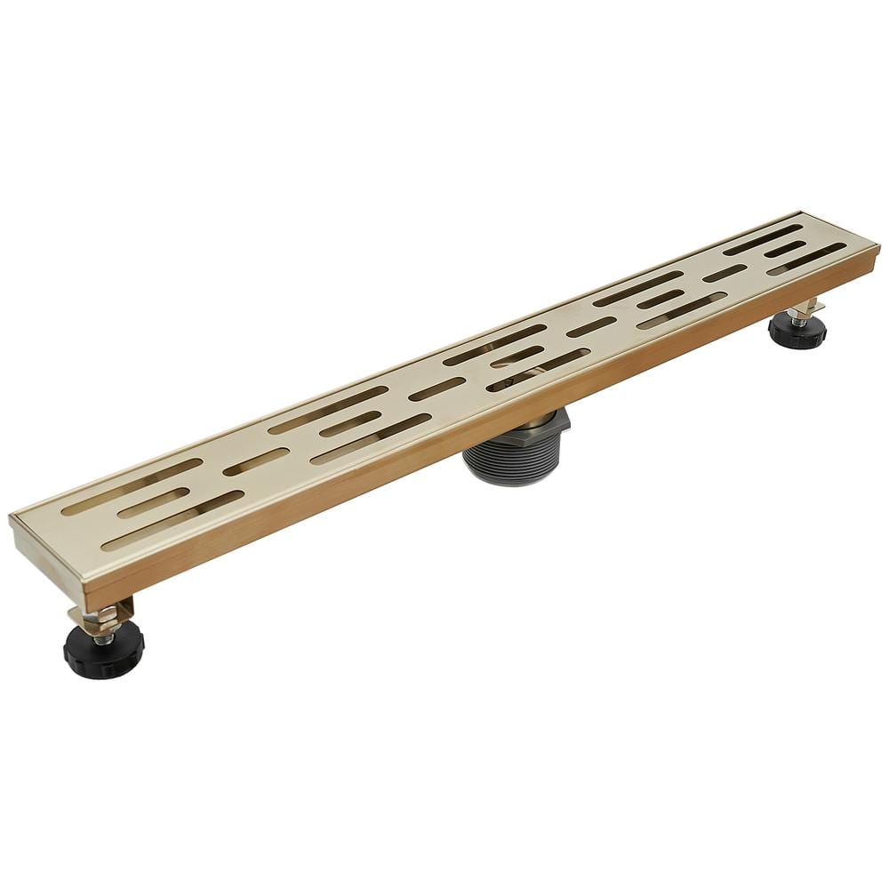 BWE 24 in. Stainless Steel Linear Shower Drain with Slot Pattern Drain ...