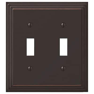 Hampton Bay Tiered 1 Gang Duplex Metal Wall Plate - Aged Bronze-84DVBHB ...