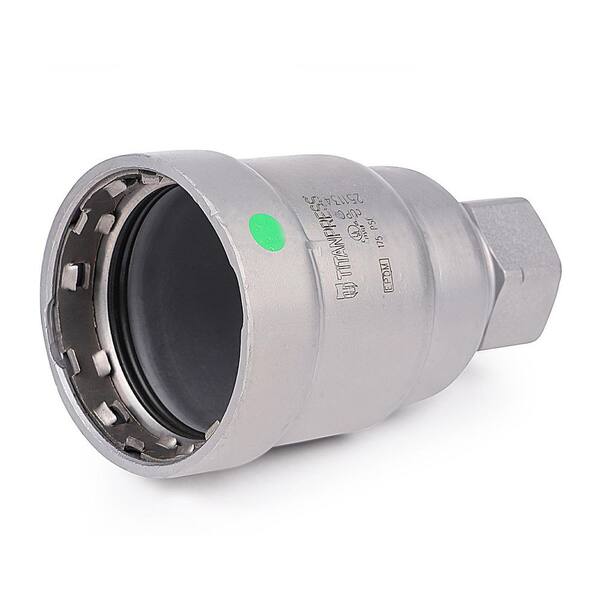 T TITANPRESS 1-1/2 in. x 1 in. Carbon Steel Press x FPT Reducing Female ...