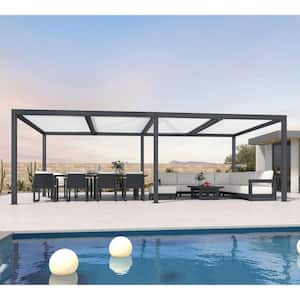 PURPLE LEAF 11 ft. x 13 ft. Gray Aluminum Frame Outdoor Hardtop ...