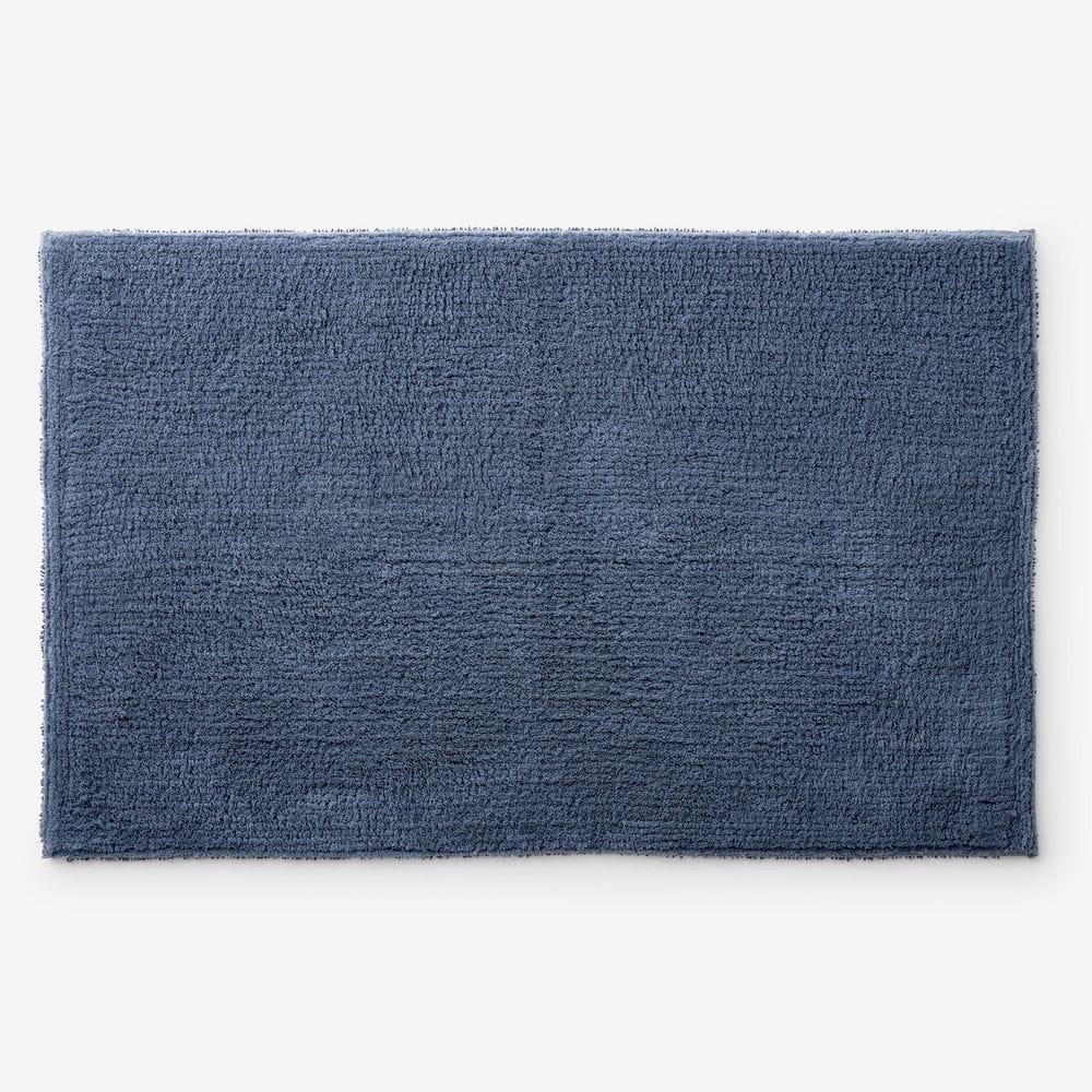 The Company Store Company Cotton Plush Spa Solid 17 in. x 24 in. Indigo Bath Rug 59132-17X24 ...