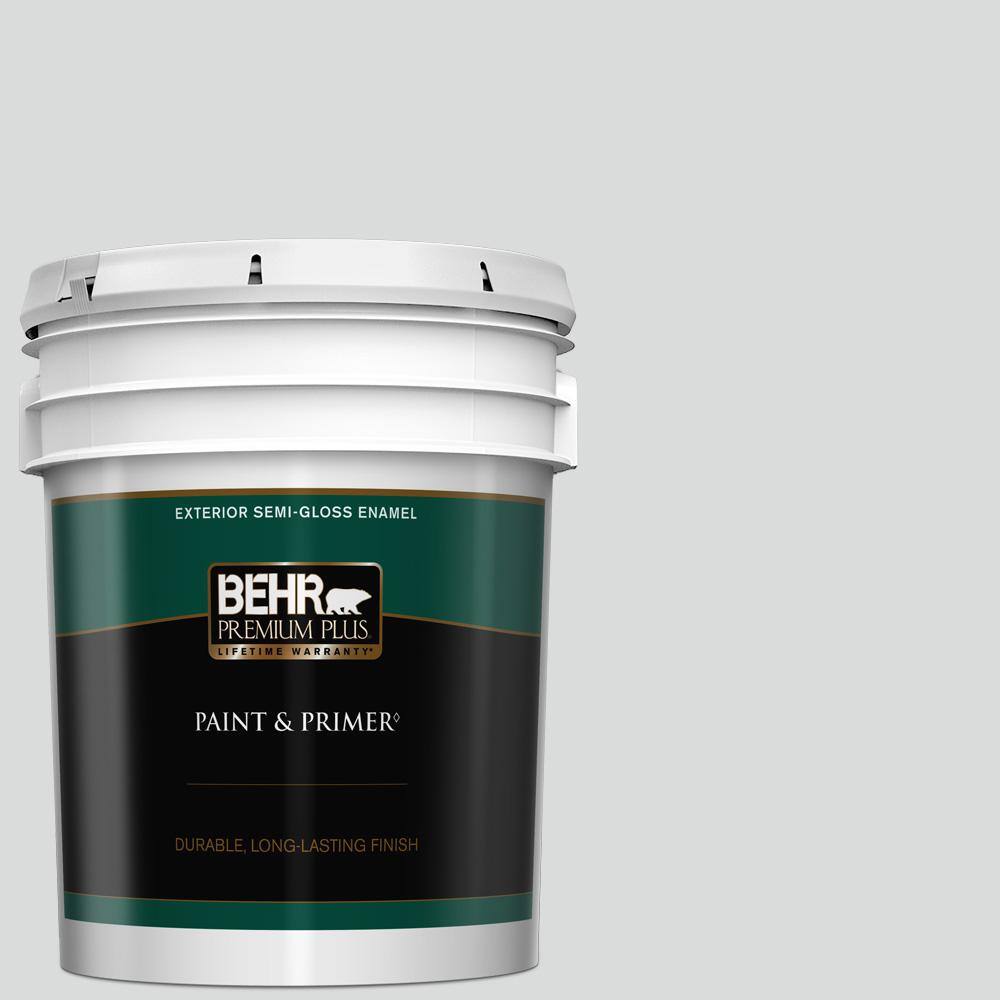 BEHR PREMIUM PLUS 5 gal. #PPU26-14 Drizzle Semi-Gloss Enamel Exterior ...