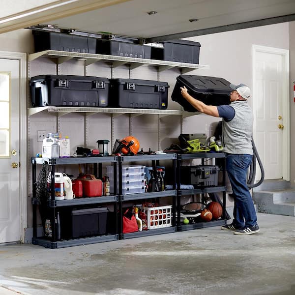 Plano 4 Shelf Standard Duty Plastic Storage Shelves 48 x 21 x 14 200lb Capacity