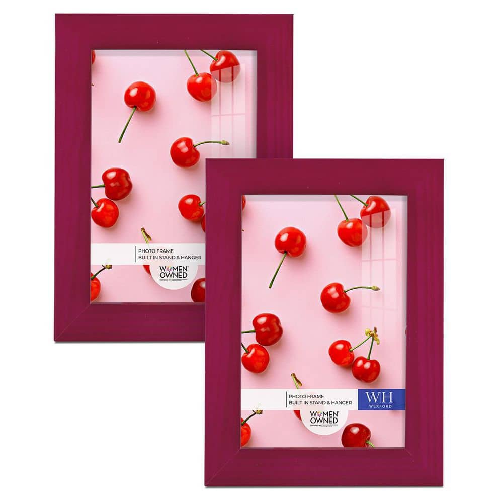 Woodgrain 4 in. x 6 in. Cherry Red Picture Frame WF501B-2(Set of 2 ...