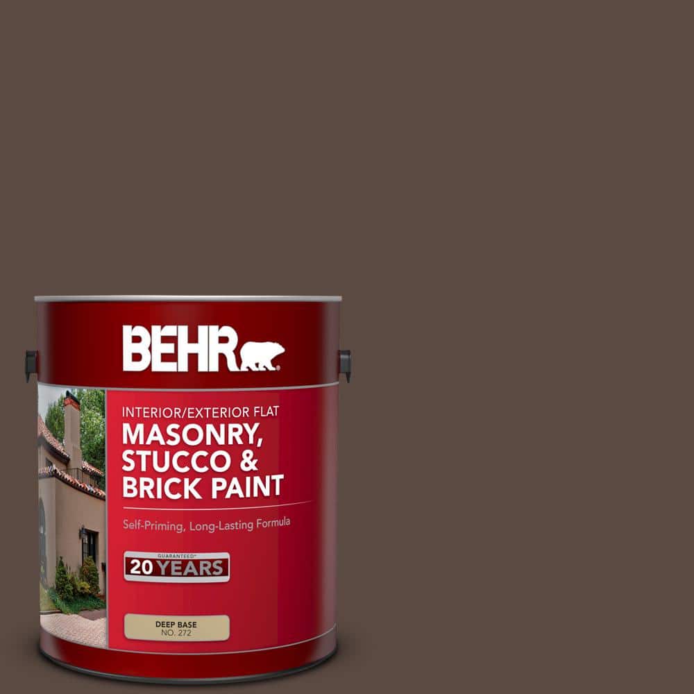 BEHR 1 gal. #SC-105 Padre Brown Flat Interior/Exterior Masonry, Stucco ...