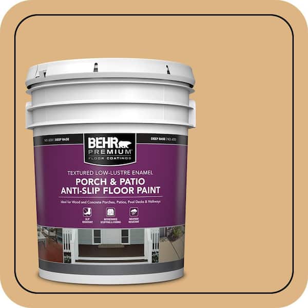 BEHR PREMIUM 5 gal. #HDC-CL-18 Cellini Gold Textured Low-Lustre Enamel ...
