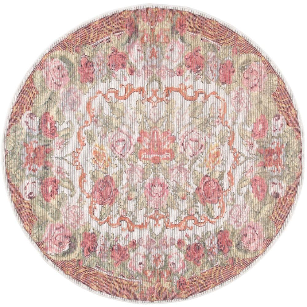 SAFAVIEH Besarabian Ivory/Sage Rust 7 ft. x 7 ft. Machine Washable ...