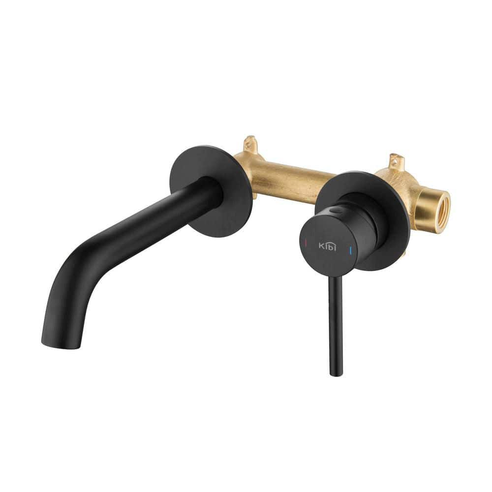 KIBI Single Handle Wall Mounted Bathroom Faucet in Matte Black HD ...