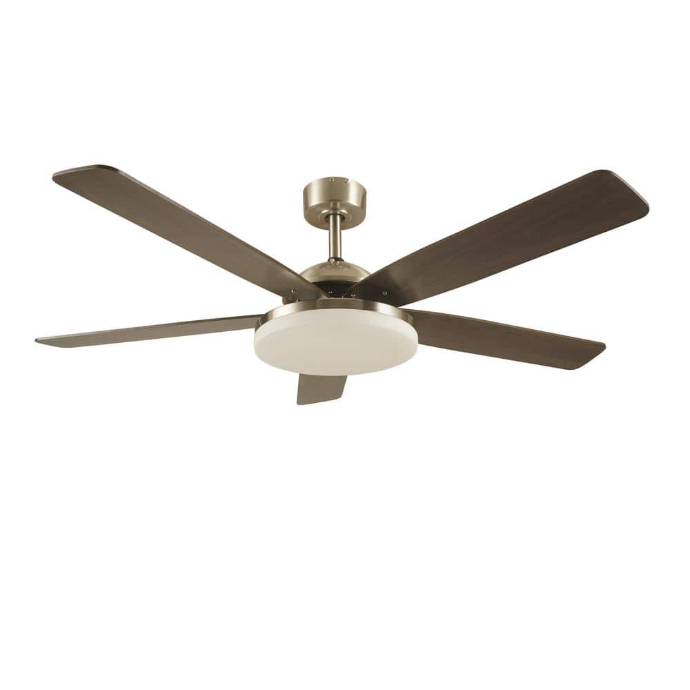 GOOD HOUSEKEEPING Adeline 52 in. LED Indoor Brushed Nickel Ceiling Fan ...