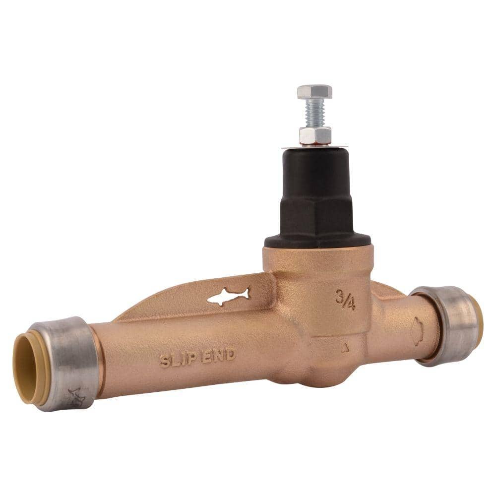SharkBite 3/4 in. Push-to-Connect Bronze EB-45 Slip Pressure Regulator ...