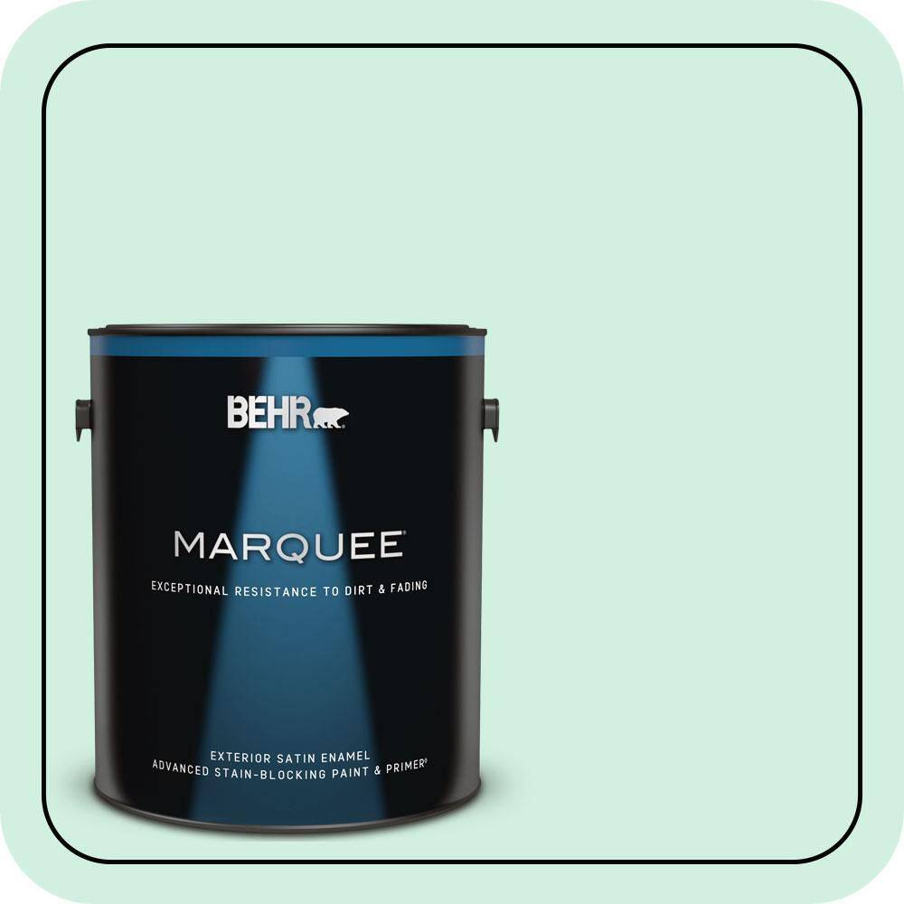 BEHR MARQUEE 1 gal. #480C-2 Pastel Jade Satin Enamel Exterior Paint ...