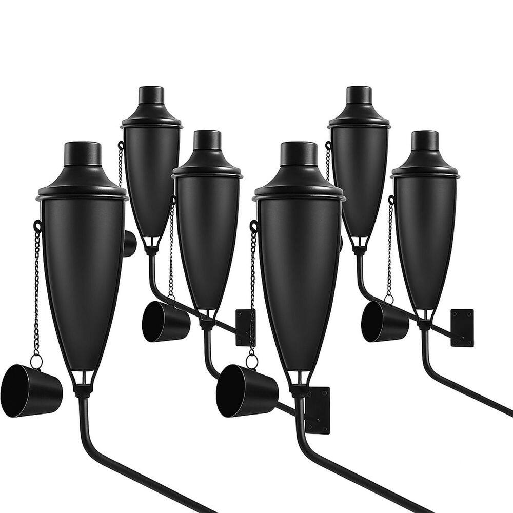 Justincity 22 Oz Black Metal Wall Mounted Garden Torch Outdoor Indoor ...