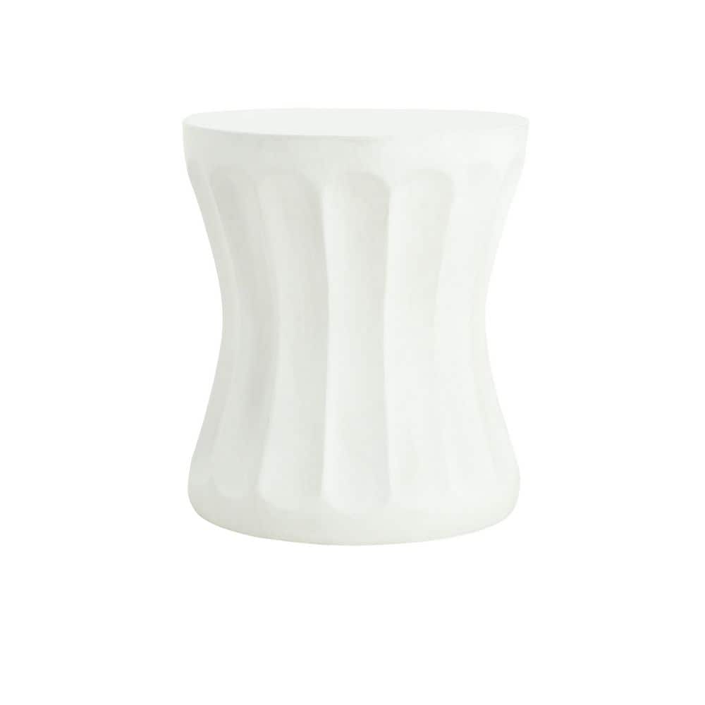 Outdoor Concrete Antique White End Tables for Patio, Garden Accent ...