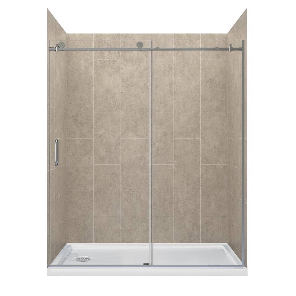 CRAFT + MAIN JETCOAT 60 in. L x 30 in. W x 78 in. H Left Drain Alcove ...