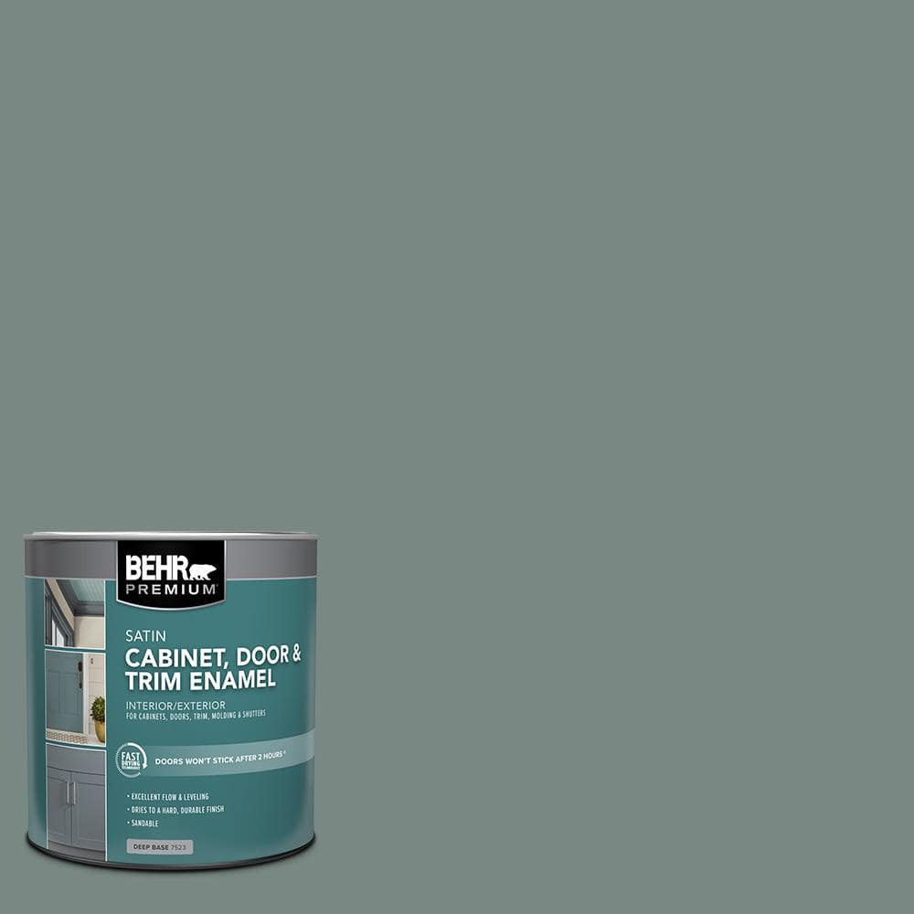 BEHR PREMIUM 1 qt. #PPU12-16 Juniper Ash Satin Enamel Interior/Exterior ...