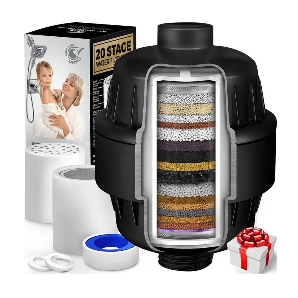 Lukvuzo 20 Stage Shower Filter with Vitamin C E for Hard Water - 2 ...