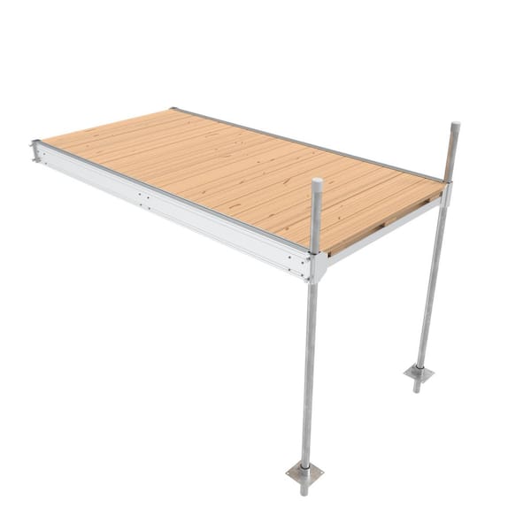 Multinautic QP-427 4 ft. x 8 ft. Stationary Aluminum Dock with Cedar ...